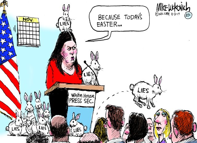Luckovich draws Sarah Huckabee Sanders perfectly - Democratic ...