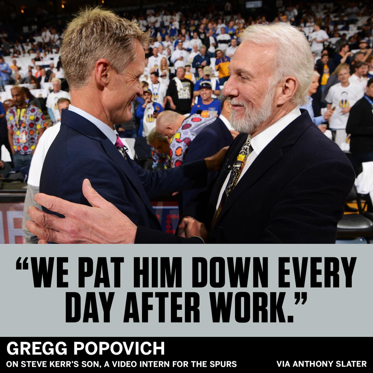 Steve kerr's son nick is a video intern for the spurs. pop isn't taking ...