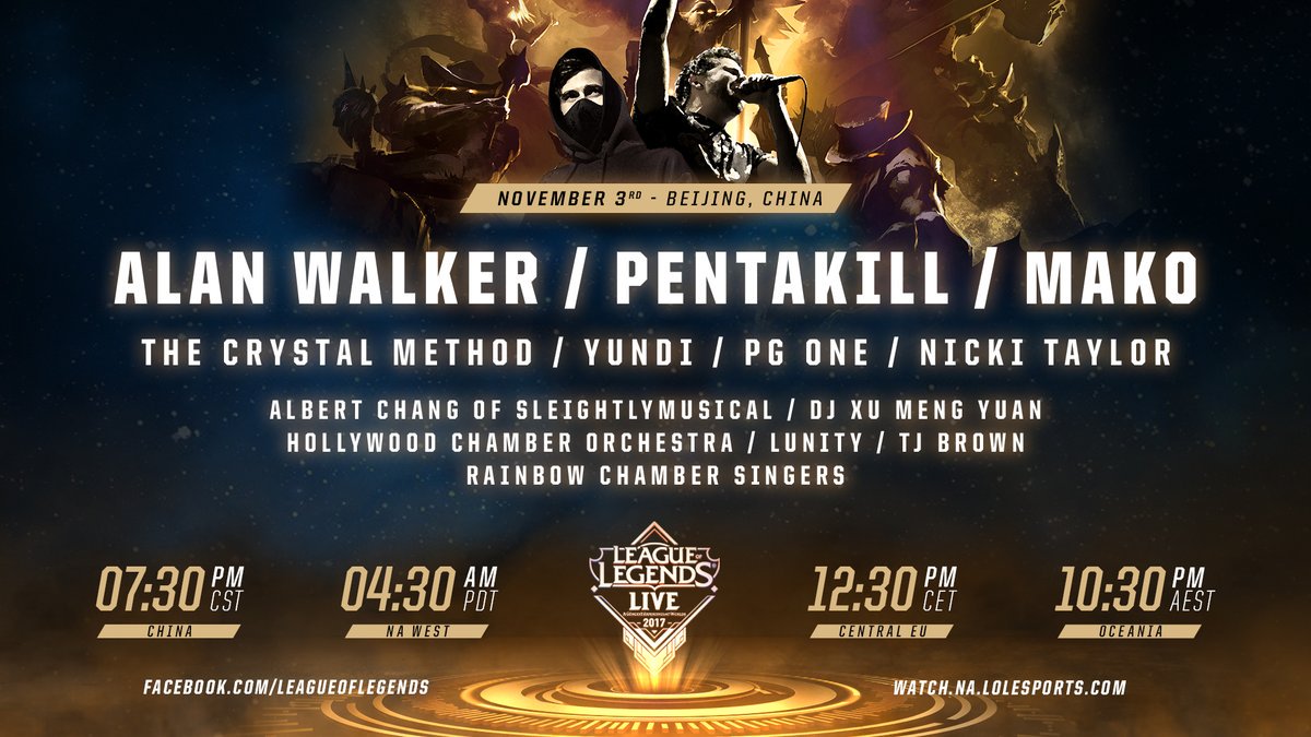 League of Legends Live: A Concert Experience at Worlds2017 starts NOW ...