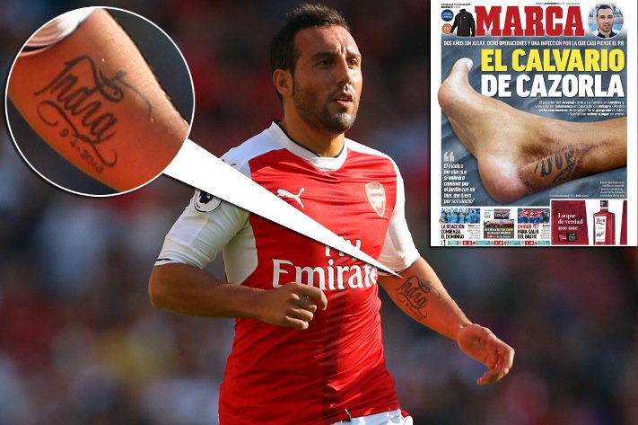 Santiago Cazorla Tattoos Inside Santi Cazorla's Romantic Return To