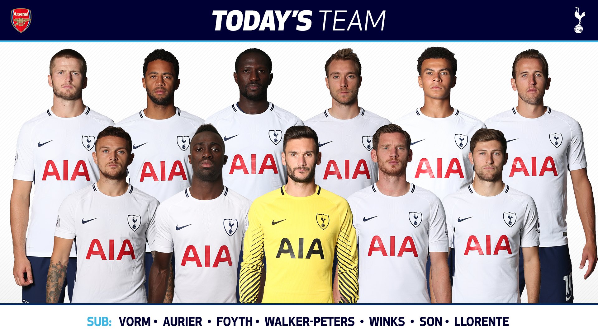 [EPL] 12R 아스날 V 토트넘, 선발 라인업 : 클리앙