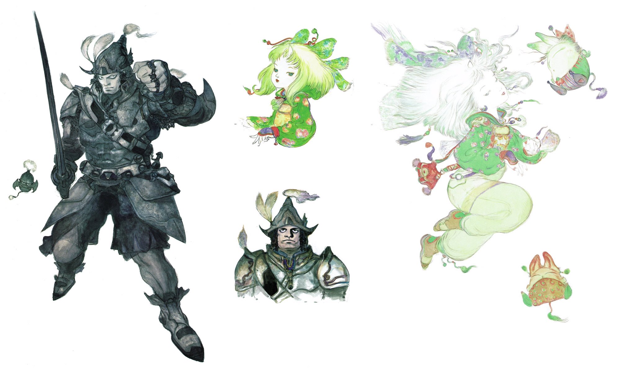 VideoGameArt&Tidbits on Twitter: "Final Fantasy 9 - Yoshitaka Amano character artwork.…