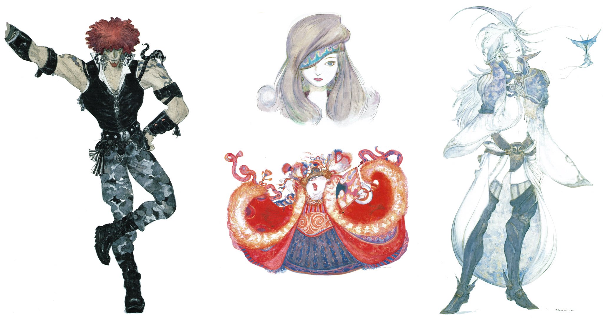 VideoGameArt&Tidbits on Twitter: "Final Fantasy 9 - Yoshitaka Amano character artwork.…