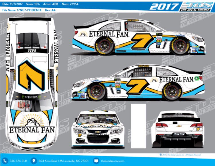 Joey Gase’s #7 paint scheme for Phoenix! : r/NASCAR