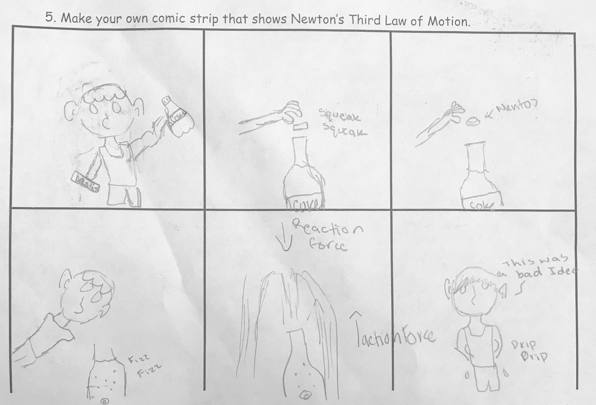 Newtons First Law Of Motion Comic Strip
