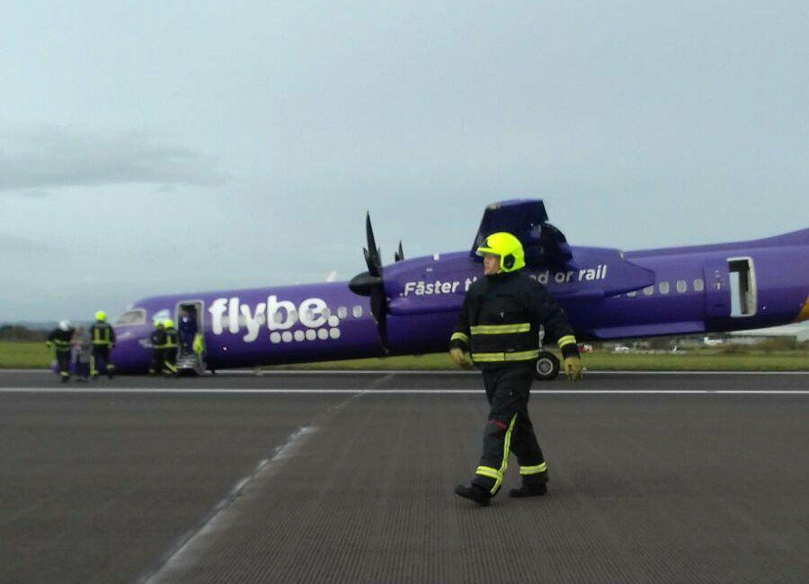 Airport Webcams on Twitter: "Flybe #BE331 Belfast City (BHD) to Inverness (Dash 8 G-JEDU) burned ...