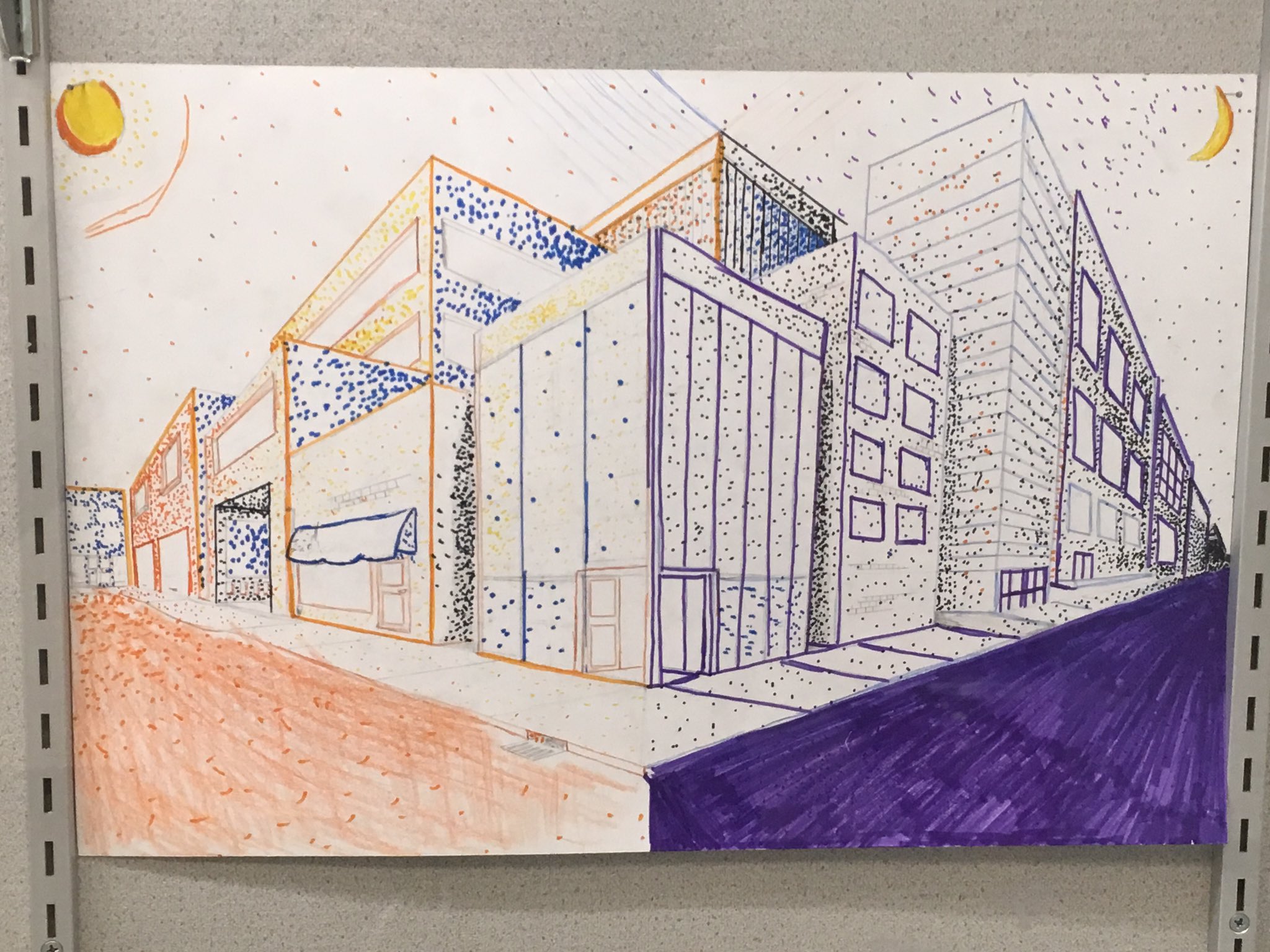 2 Point Perspective City Corner