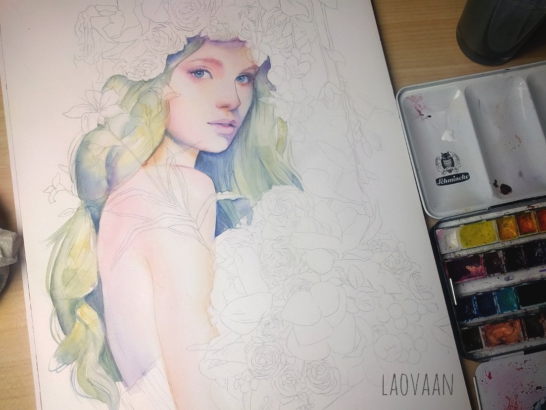 「Working on this painting right now, firs」|Laovaanのイラスト