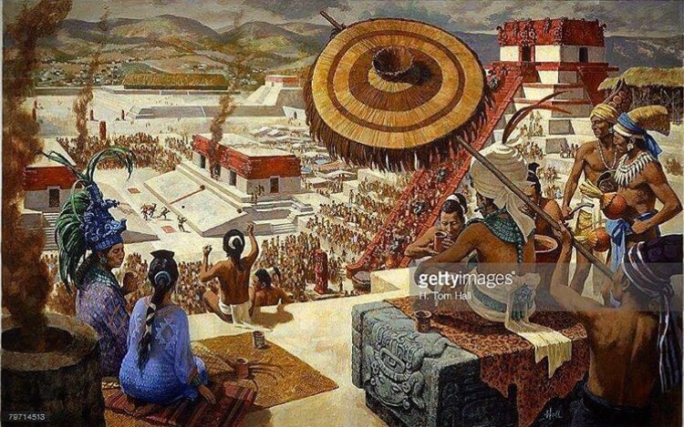 Los kuhul ahau o gobernantes mayas admirando un juego de pelota al ...