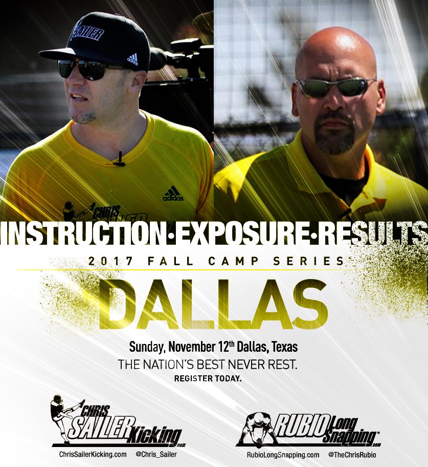 Rubio Long Snapping® on Twitter: "Excited to be in Dallas for tomorrow’s Rubio Long Snapping TX ...