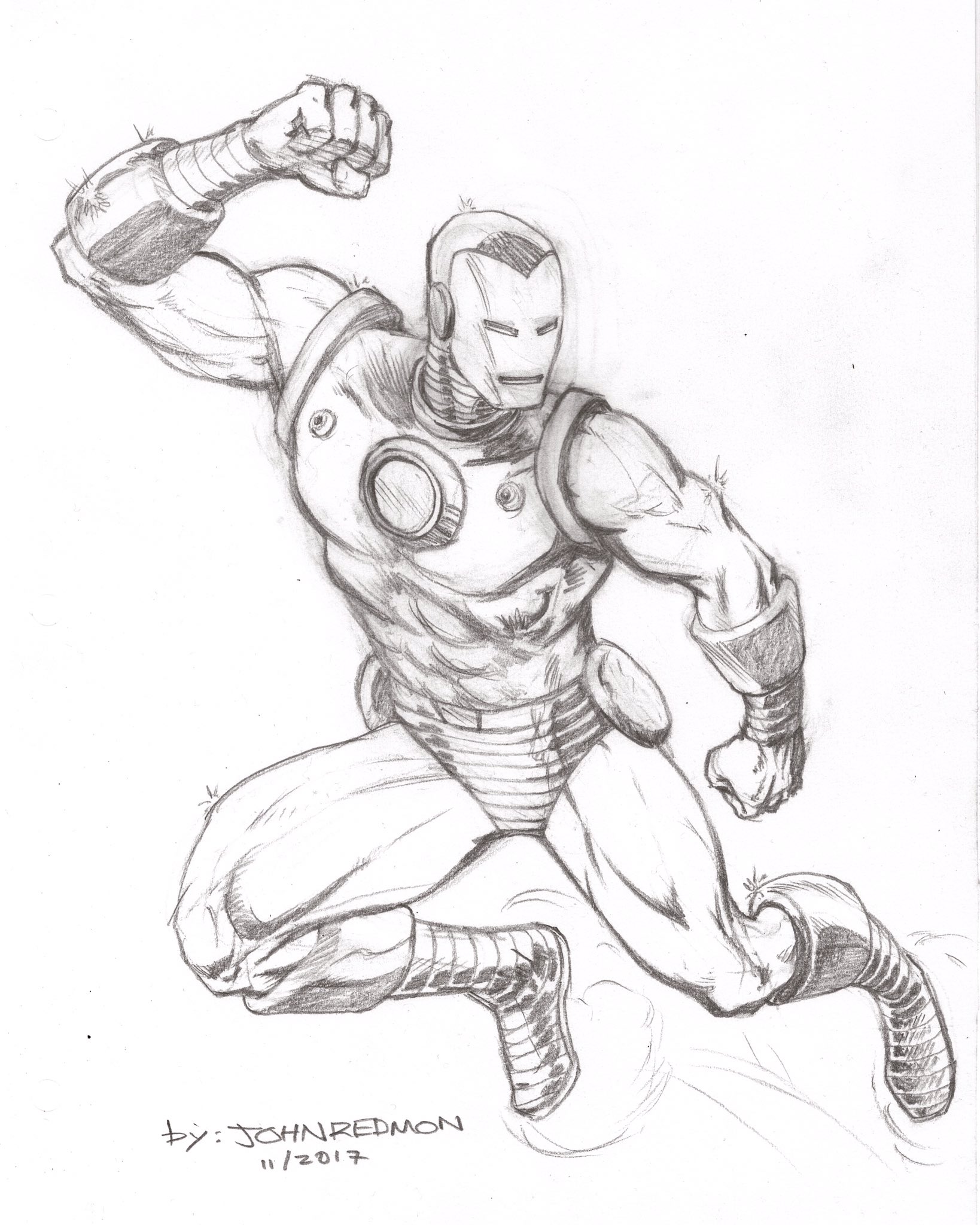 Iron Man Pencil Drawing