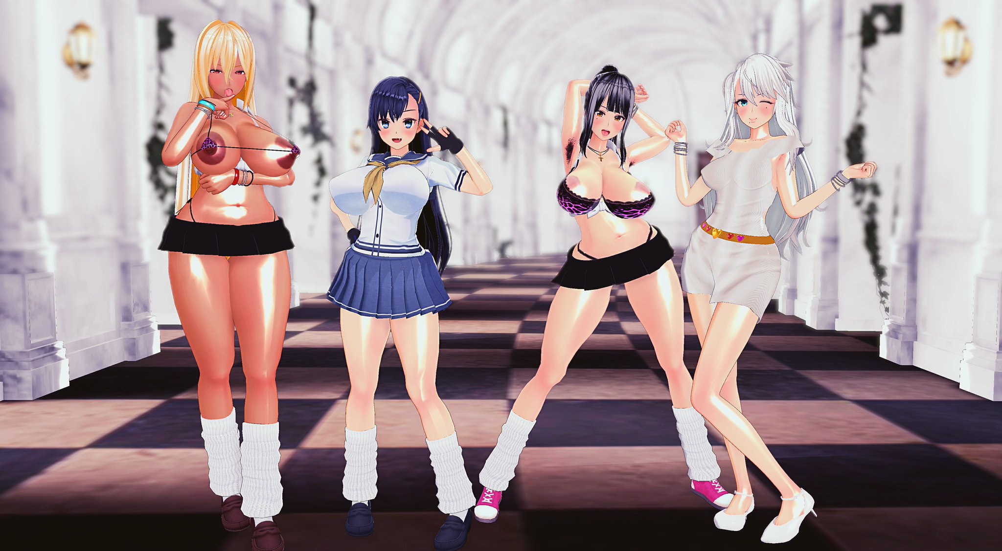 シールダーク@CM3D2 on Twitter: "[R-18] 神乳 琉那と3人娘(下着・全裸差分有)をpixivに投稿しましたので是非見て下さいませ(*´ω`*) #CM3D2 #カスタム ...