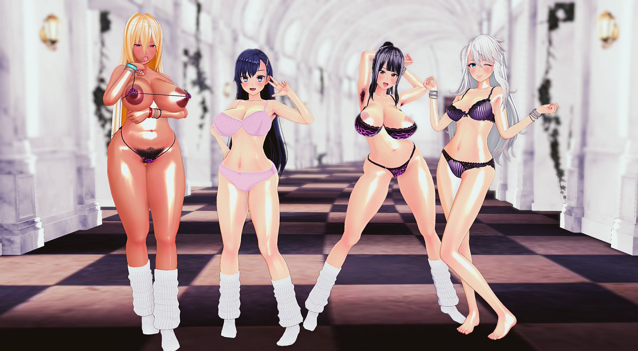 シールダーク@CM3D2 on Twitter: "[R-18] 神乳 琉那と3人娘(下着・全裸差分有)をpixivに投稿しましたので是非見て下さいませ(*´ω`*) #CM3D2 #カスタム ...