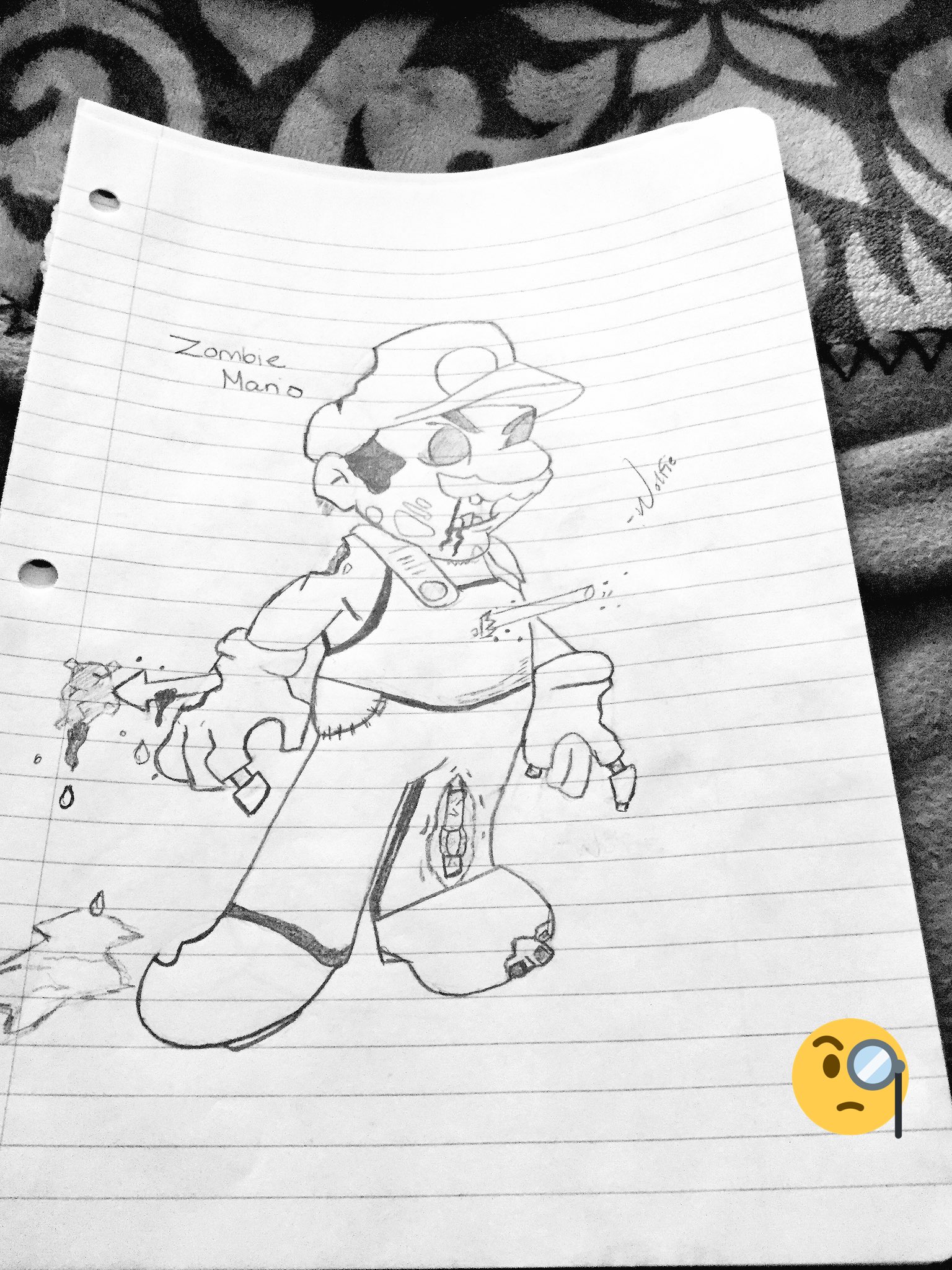 Zombie Mario Drawing