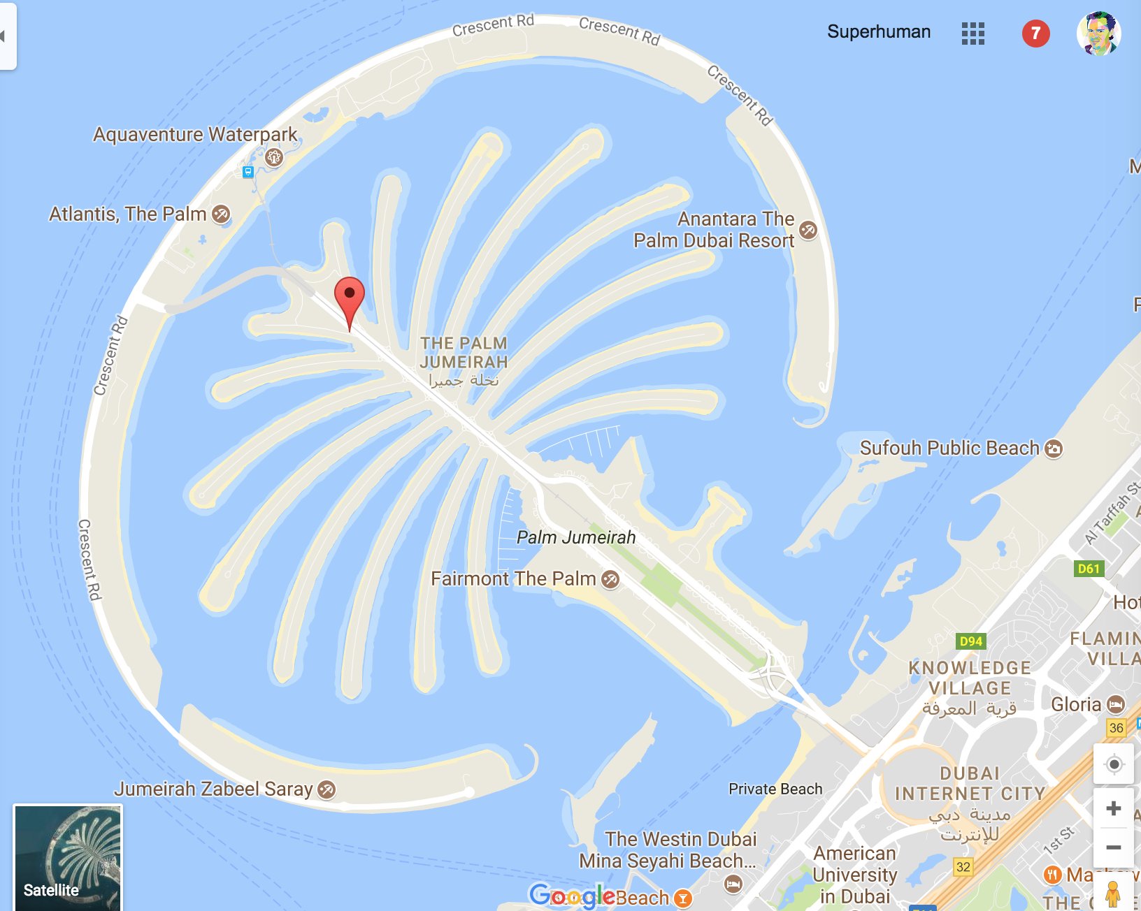 Palm Jumeirah Map