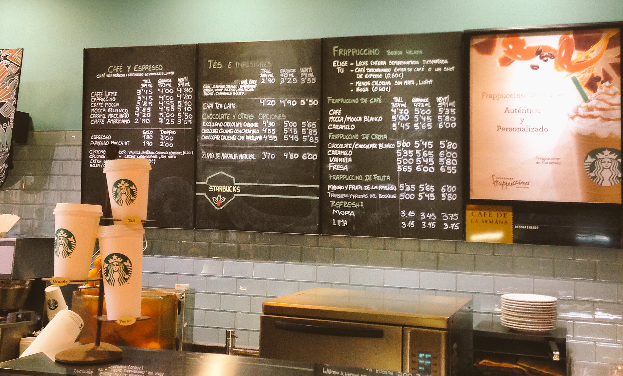 Starbucks Menu Wall
