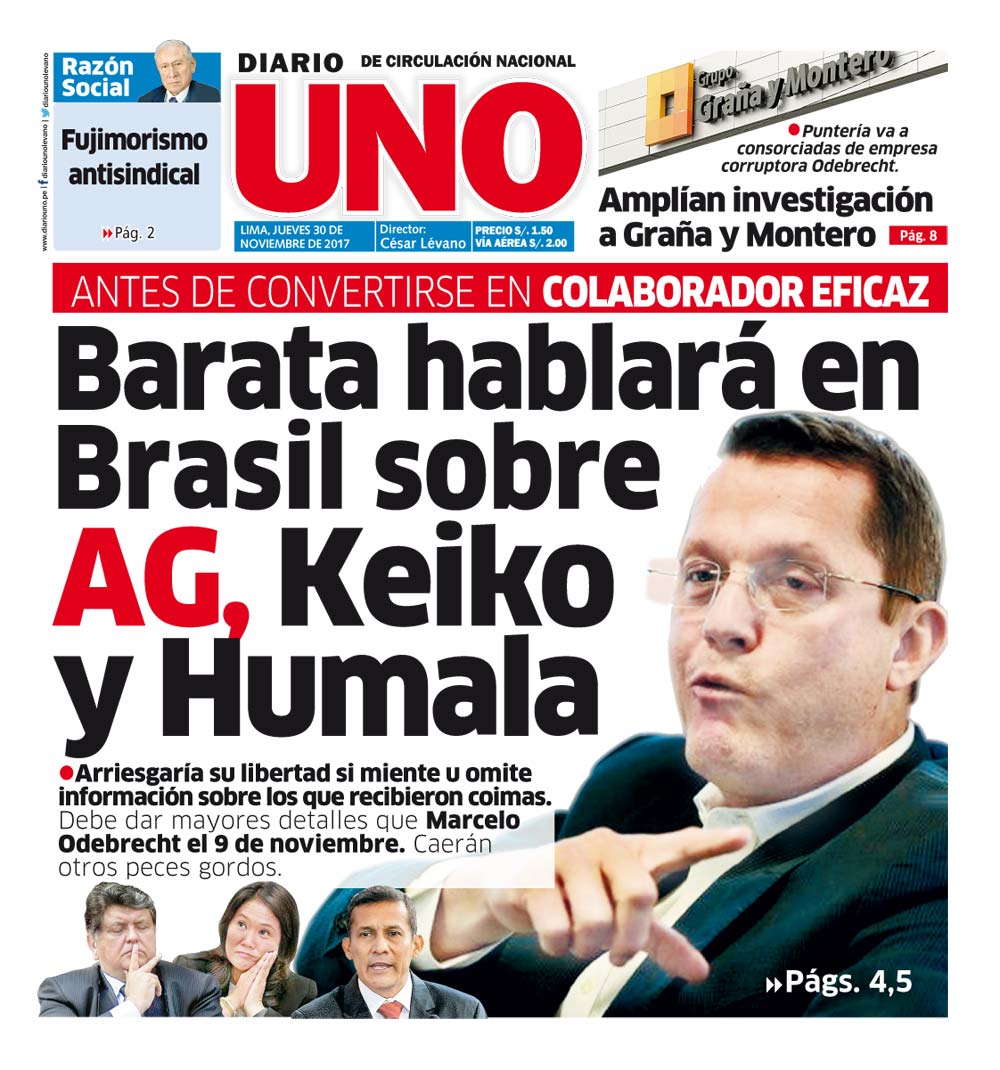 ¡Buenos días! Nuestra portada impresa de hoy 30 de noviembre de 2017 ...