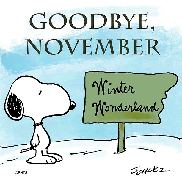 Bye November Hello December Peanuts