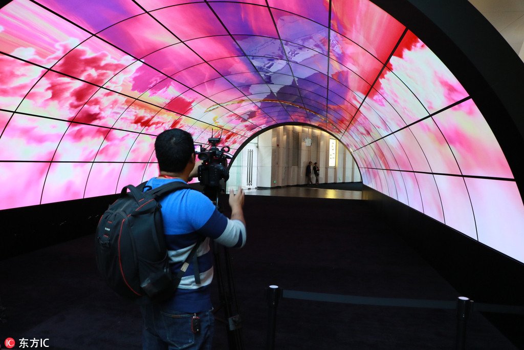 The world’s largest OLED tunnel, consisting of 144 OLED screens, made ...