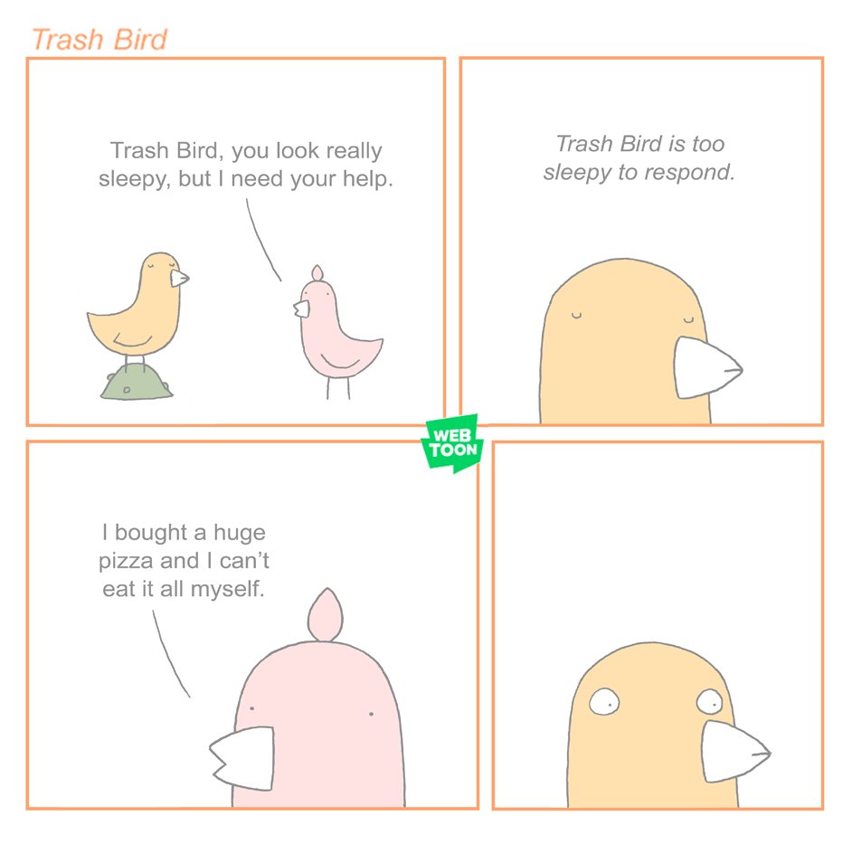 「trash bird is sleepy https://t.co/8FYp8W6UZF 」poorly drawn linesの漫画