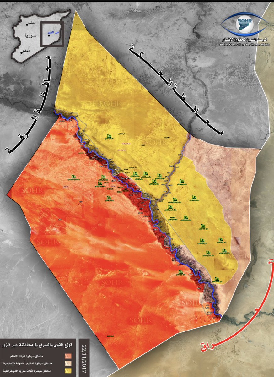 Map showing what SAA and SDF control in DZ province : r/syriancivilwar