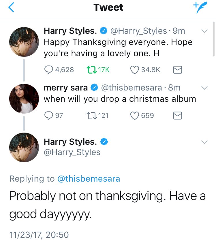 Harry Styles Tweets On Twitter