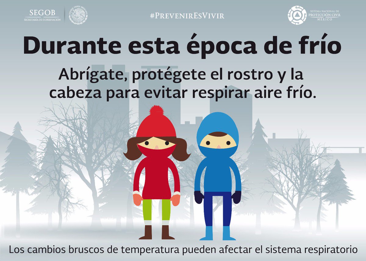 Hace frío: ¡abrígate bien, utiliza gorro, guantes, bufanda (cubre nariz ...