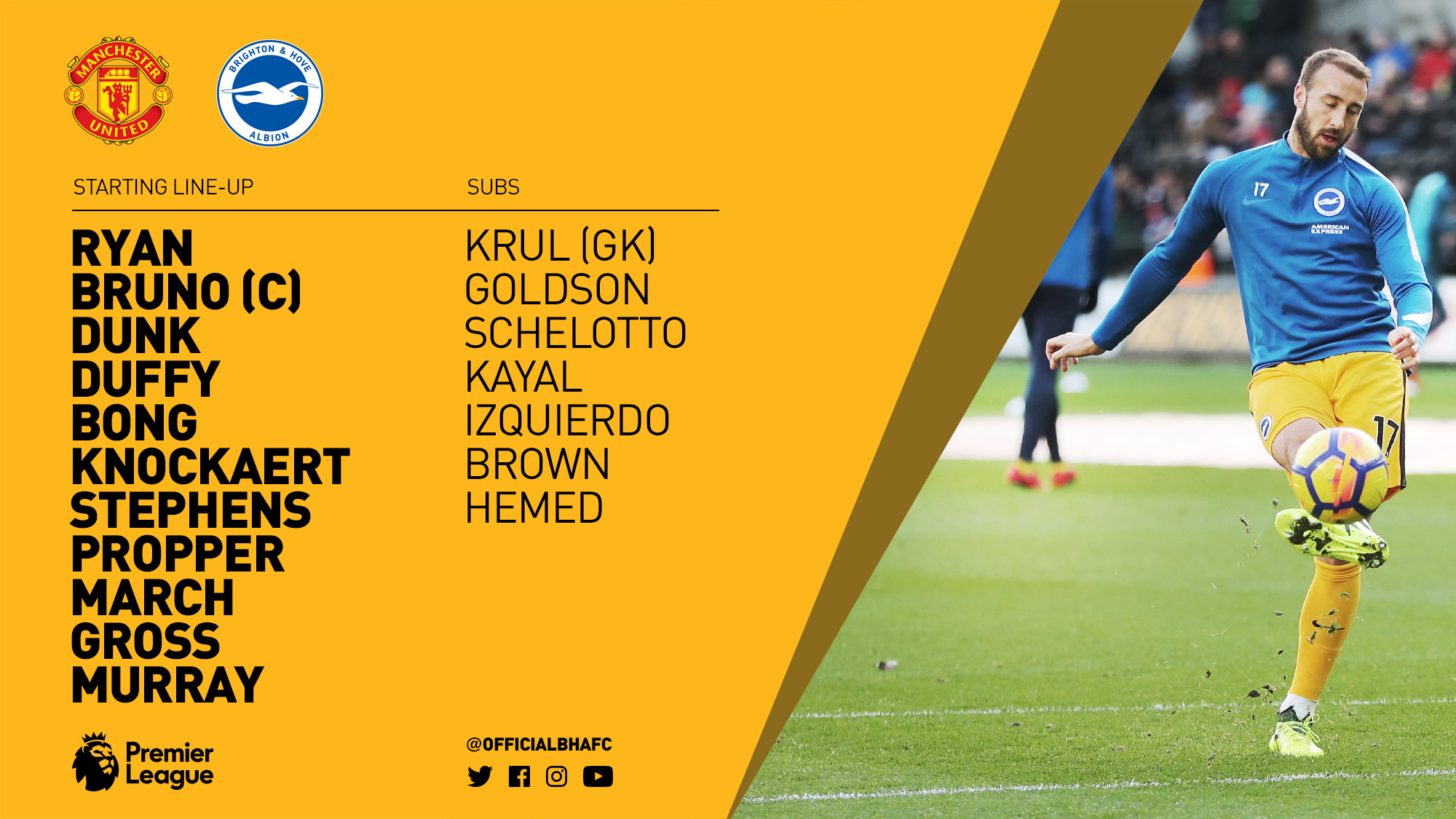 [EPL] 13R 맨유 V 브라이튼, 선발 라인업.jpg : 클리앙