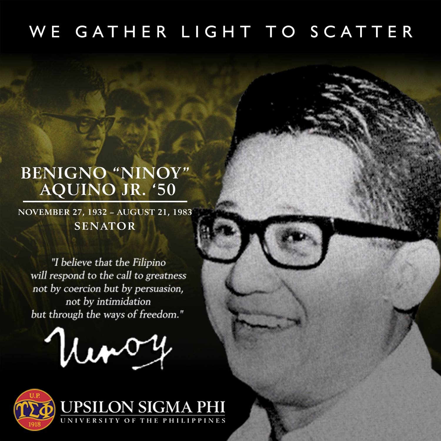 Upsilon Sigma Phi on Twitter: "Today is the 85th birth anniversary of Benigno "Ninoy" Aquino, Jr ...