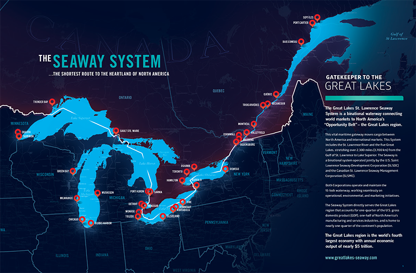 Saint Lawrence Seaway On World Map