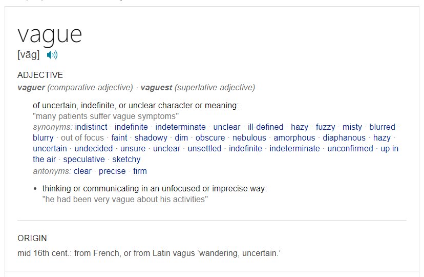 Vague Definition