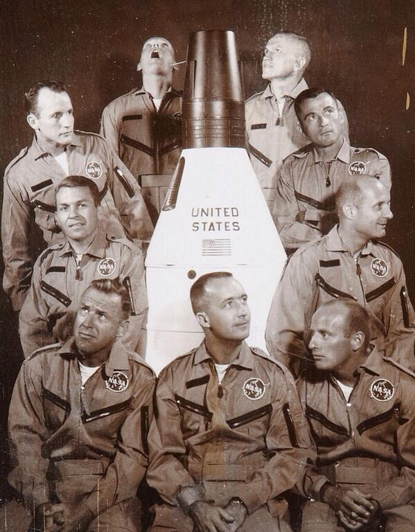 Outtake of Gemini astronauts during photograph session, 1963 : r ...