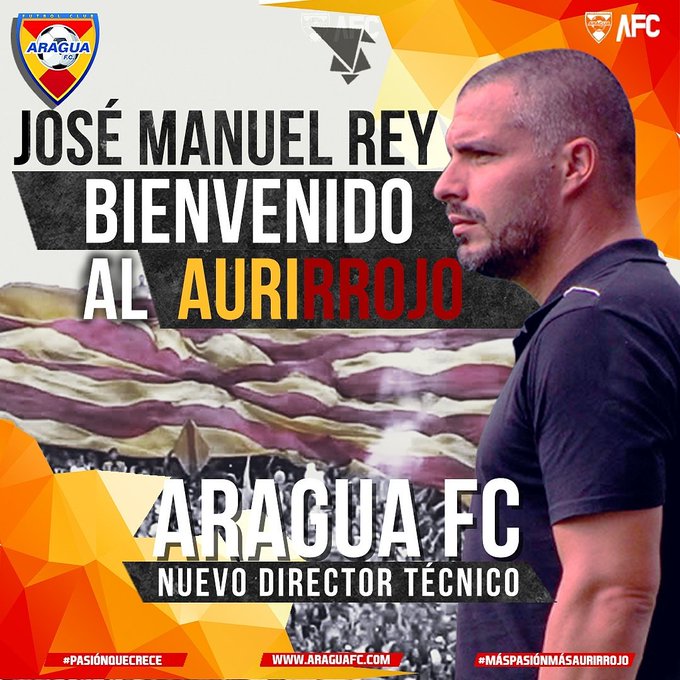 José Manuel Rey, designado nuevo Director Técnico del Aragua FC