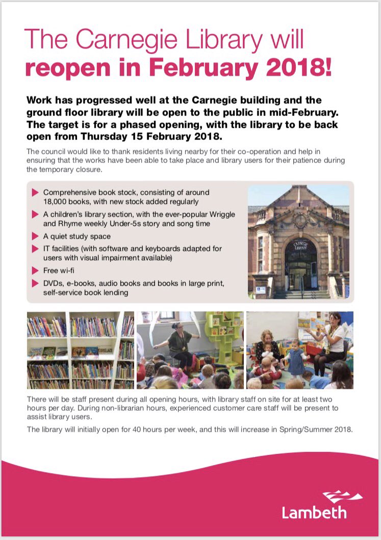 LAMBETH LEAFLET “GROSSLY MISLEADING” SAY LIBRARY FRIENDS* – “ONE ROOM ...