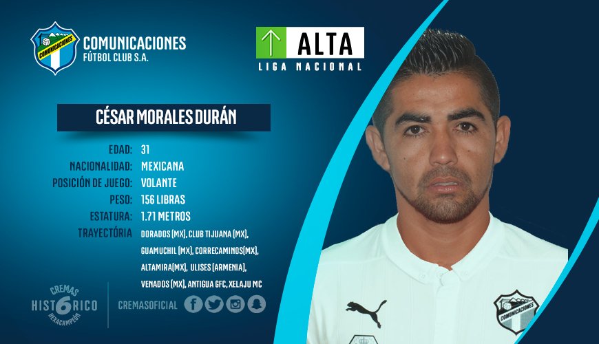 Comunicaciones oficializa a César Morales como su nuevo refuerzo ...