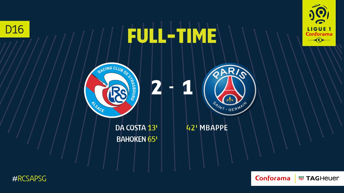 Ligue1 English on Twitter: "D16 - @RCSA vs. @PSG_English - Final Whistle…