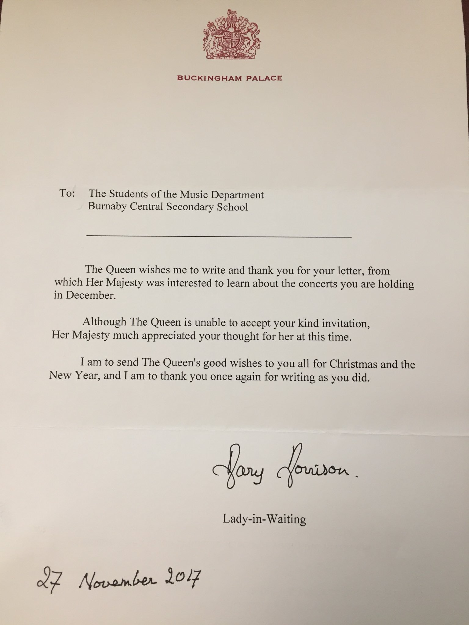 Choir Invitation Letter