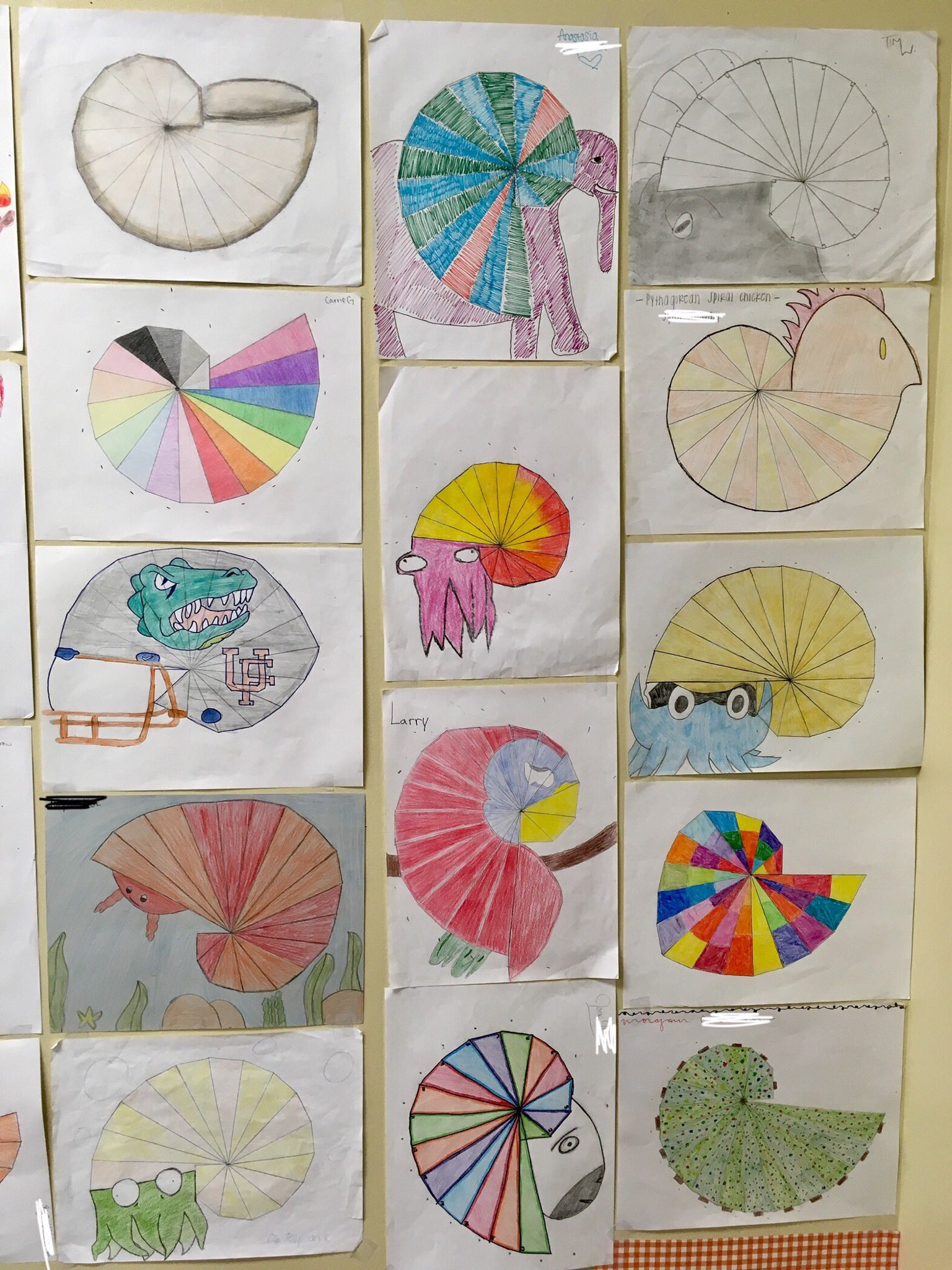 Pythagorean Snail Project M's Pythagorean Spiral | Experimental Mom