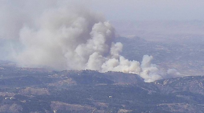 ...and it begins - brush fire on the 15, just south of 76 (Pala Mesa ...