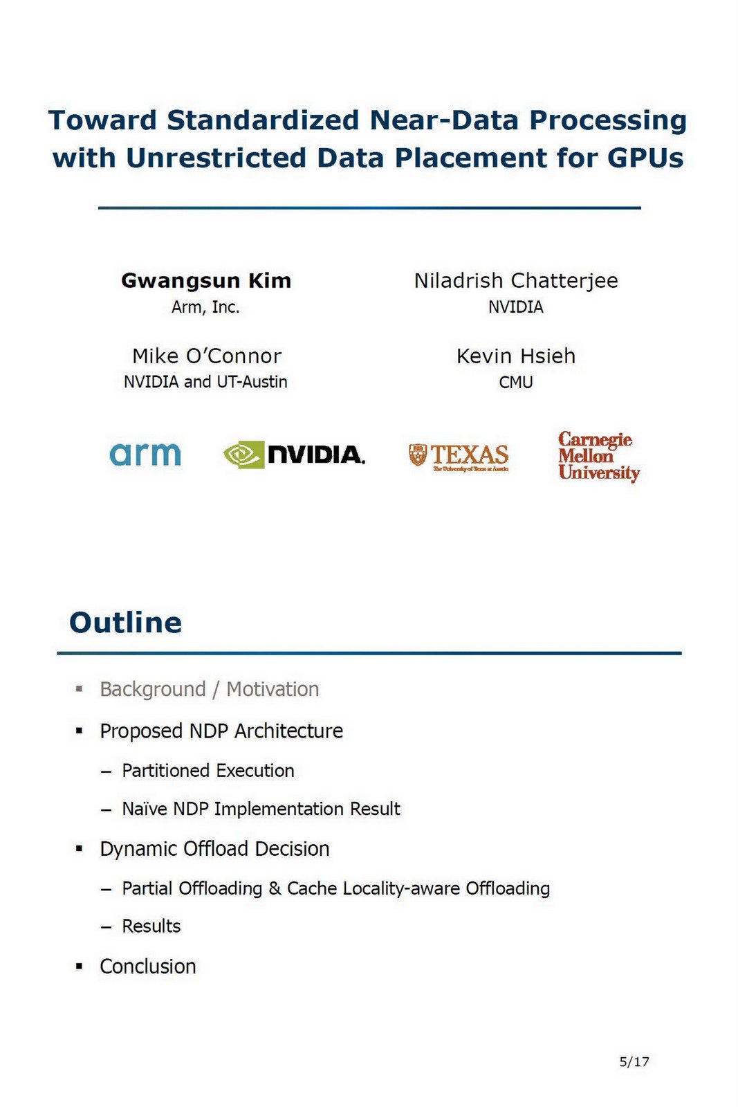 OGAWA, Tadashi on Twitter: "=> "Toward Standardized Near-Data Processing with Unrestricted Data ...