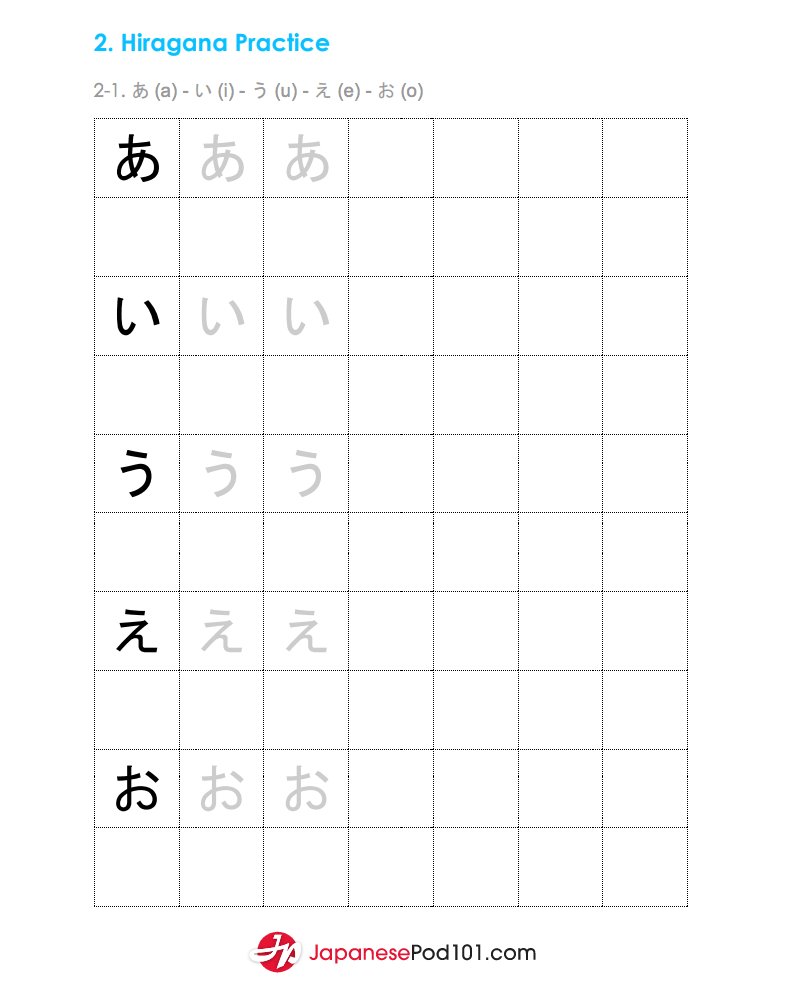 Worksheets Japanese Alphabet