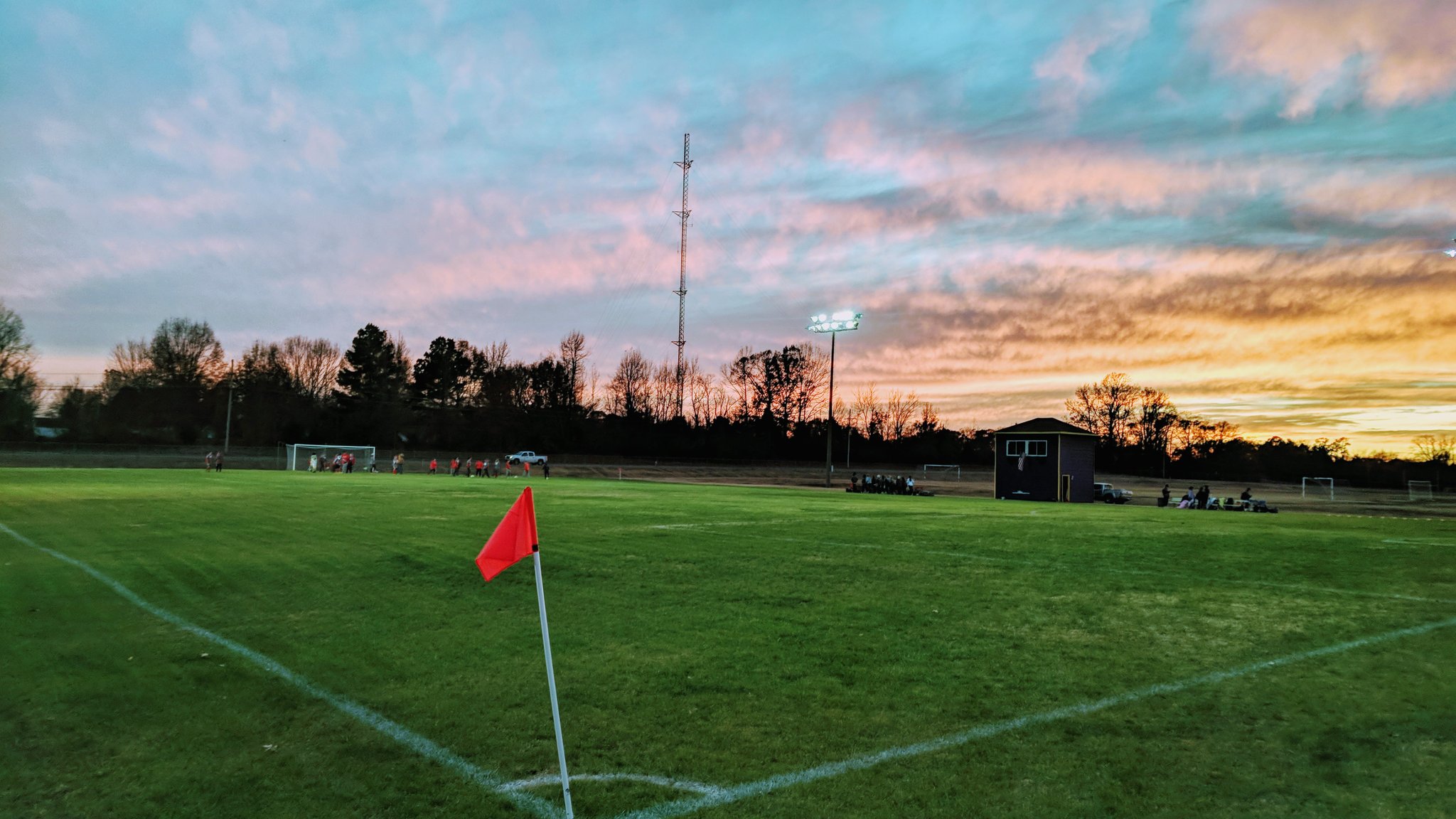 Soccer Field At Sunset