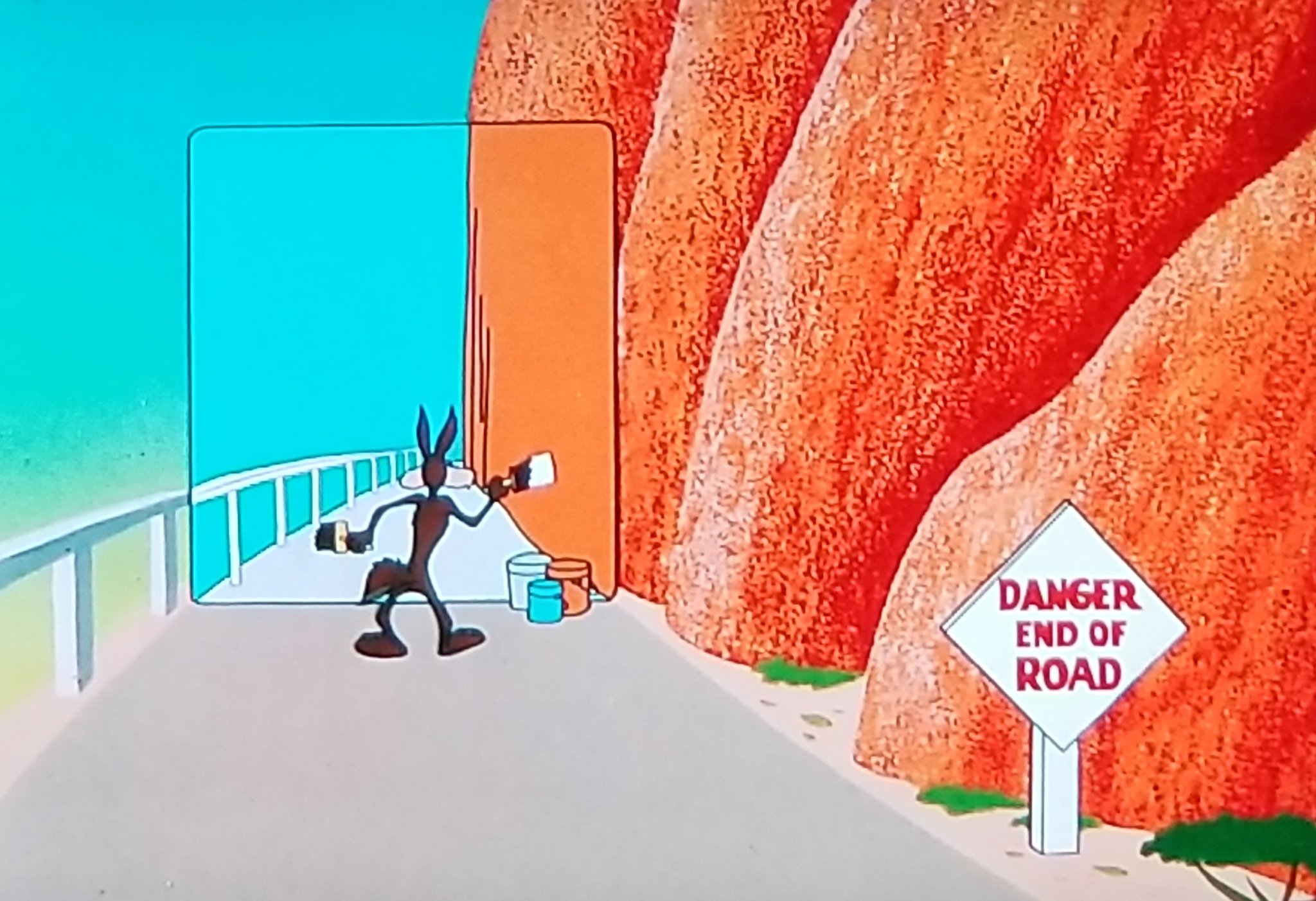 Wile E Coyote Road Sign