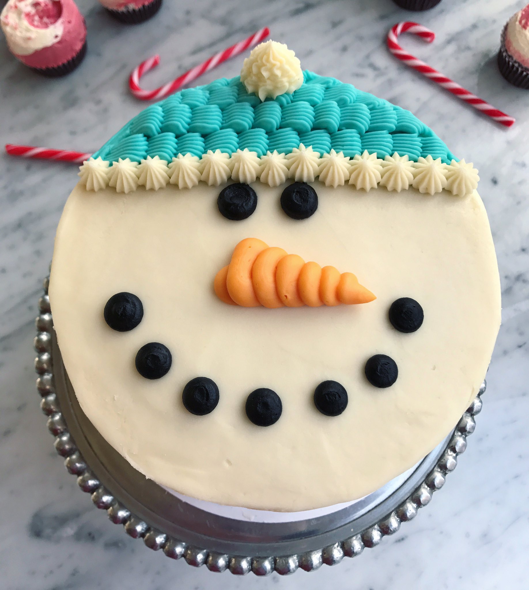 Snowman Face Cake