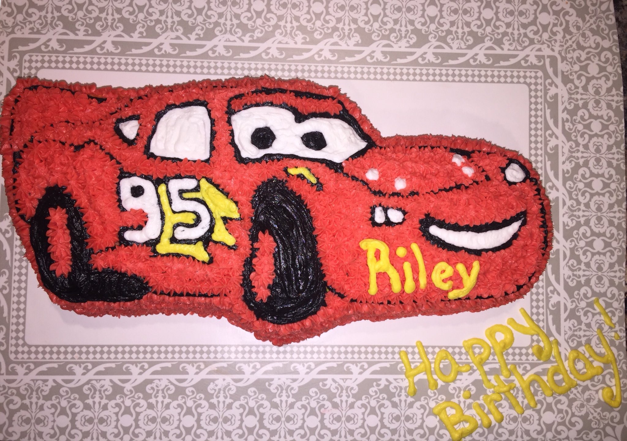 Lightning Mcqueen Buttercream Cake