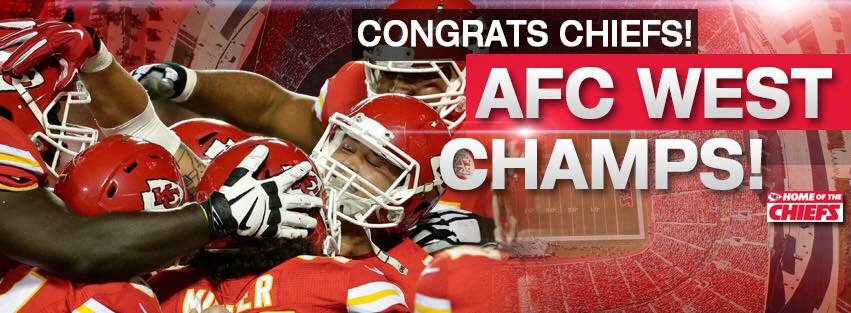 CHIEFS WIN! The AFC West crown belongs to Kansas City! The Chiefs have won the division in back ...