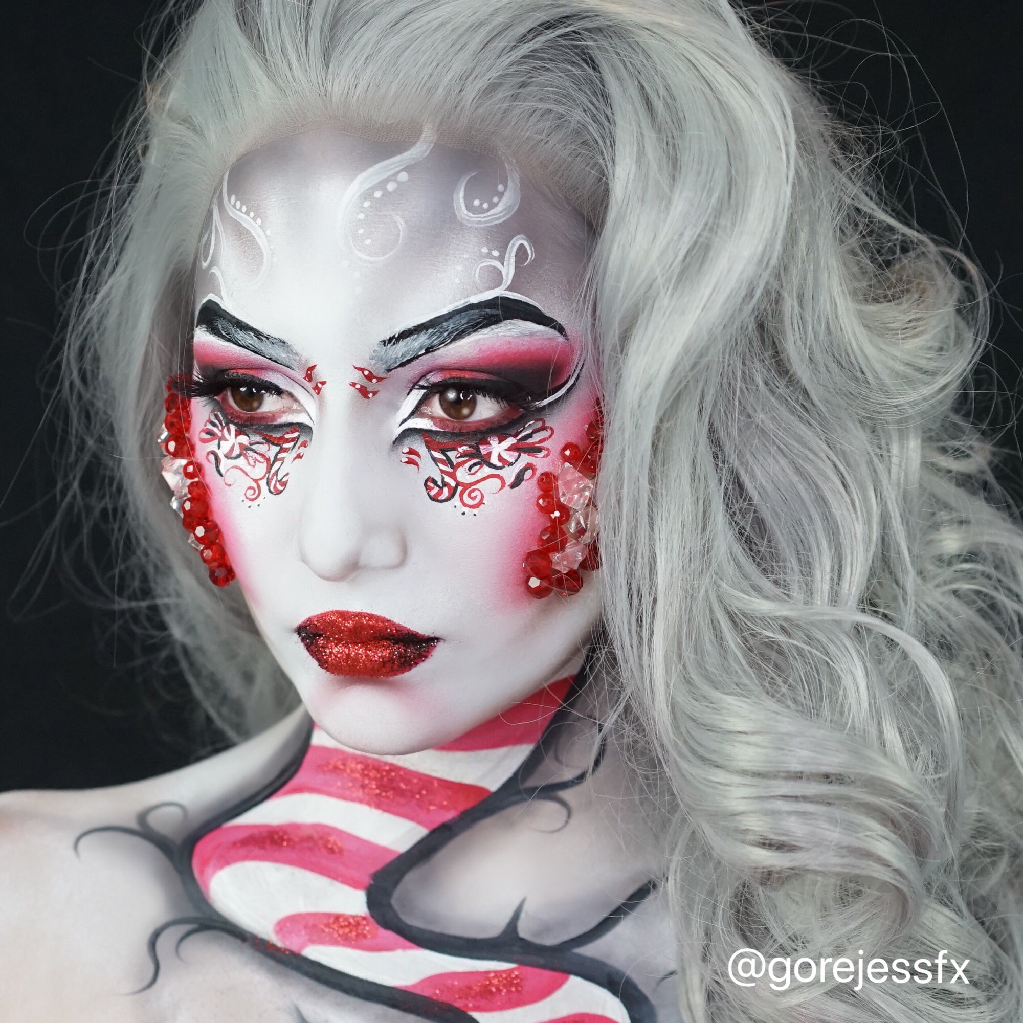 Candy Cane Face Painting