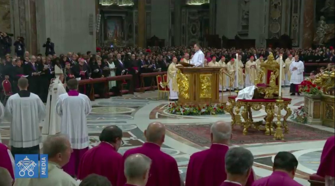 Cantor sings the Christmas Proclamation at the ChristmasEve Mass at the ...