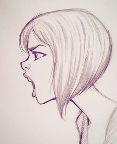 Screaming Profile Drawing