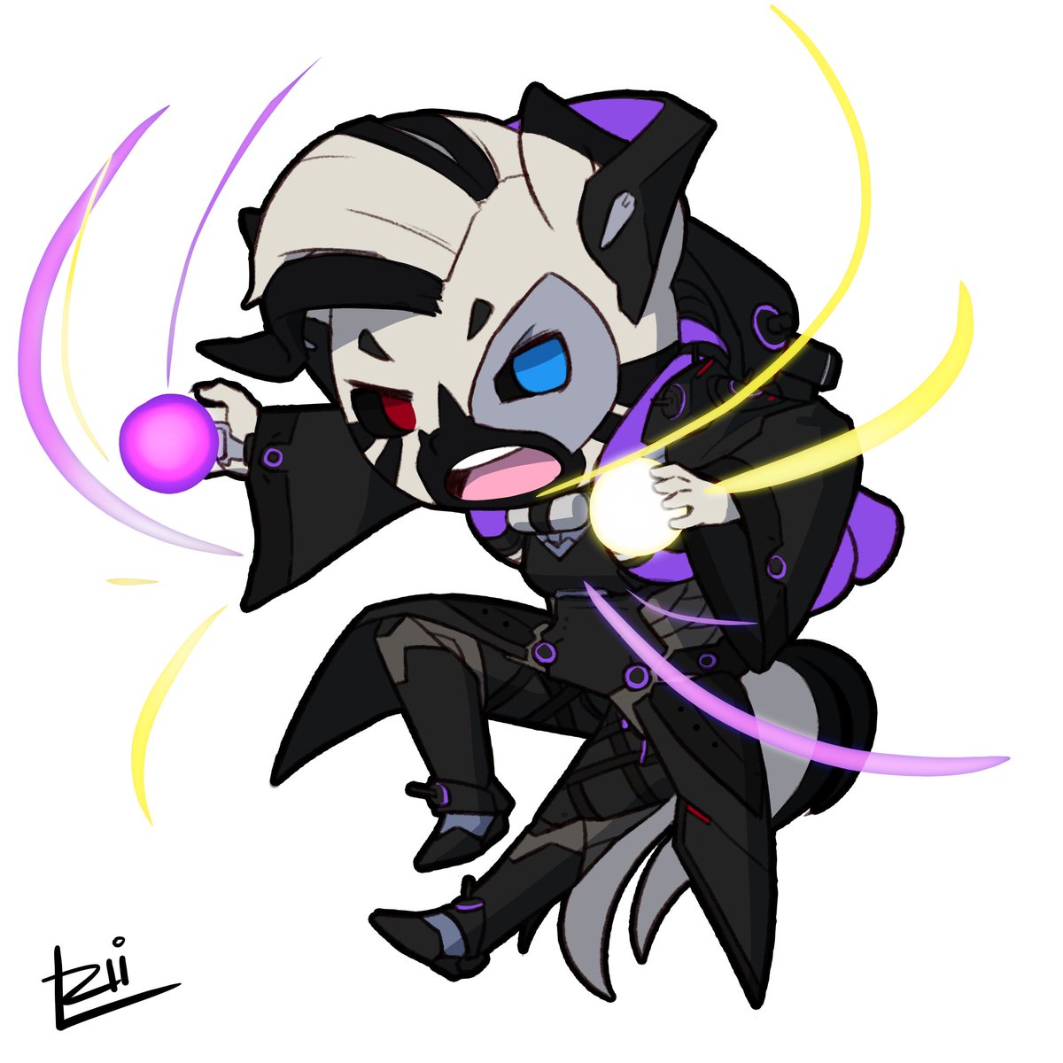 1/10] Azu as Moira #chibi #overwatch #」|EMPLOYED seaweedのイラスト